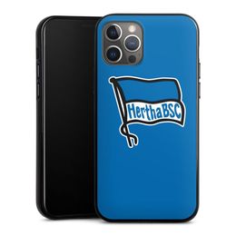 DeinDesign iPhone 12 Pro Handy Silikon H&uuml;lle Case schwarz Handyh&uuml;lle Hertha Bsc Official Licensed Product Flag