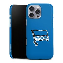 DeinDesign iPhone 16 Pro Max Handy Premium Case Smartphone Handyh&uuml;lle Schutzh&uuml;lle gl&auml;nzend Hertha Bsc Official Licensed Product Flag Premium Case