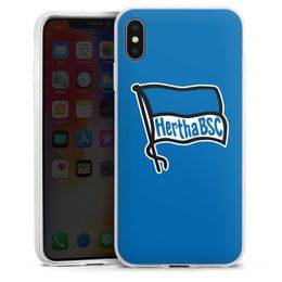 DeinDesign iPhone Xs Max Handy Silikon H&uuml;lle Case transparent Handyh&uuml;lle Hertha Bsc Official Licensed Product Flag Silikon Case