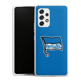 DeinDesign Galaxy A53 5G Handy Silikon H&uuml;lle Case wei&szlig; Handyh&uuml;lle Official Licensed Product Flag Hertha Bsc Silikon Case