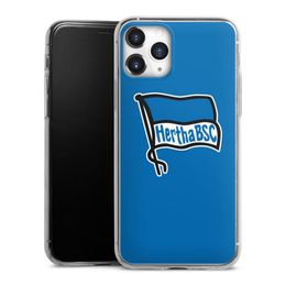DeinDesign iPhone 11 Pro Handy Slim Case Silikon Handyh&uuml;lle transparent H&uuml;lle extra d&uuml;nn Official Licensed Product Flag Hertha Bsc Silikon Slim Case