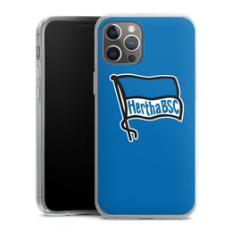 DeinDesign iPhone 12 Pro Max Handy Silikon H&uuml;lle Case transparent Handyh&uuml;lle Hertha Bsc Official Licensed Product Flag Silikon Case