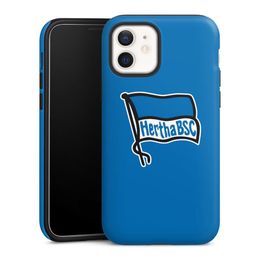 DeinDesign iPhone 12 mini Handy Panzer Handyh&uuml;lle robuste Outdoor H&uuml;lle Schutzh&uuml;lle matt Hertha Bsc Official Licensed Product Flag Tough Case