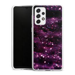DeinDesign Galaxy A33 5G Handy Silikon H&uuml;lle Case wei&szlig; Handyh&uuml;lle Muster Glitter Glitzer Silikon Case