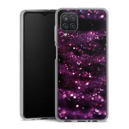 DeinDesign Galaxy A12 Handy Silikon H&uuml;lle Case transparent Handyh&uuml;lle Muster Glitter Glitzer Silikon Case