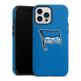 DeinDesign iPhone 13 Pro Max Handy Panzer Handyh&uuml;lle robuste Outdoor H&uuml;lle Schutzh&uuml;lle matt Hertha Bsc Official Licensed Product Flag Tough Case