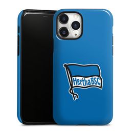 DeinDesign iPhone 11 Pro Handy Panzer Handyh&uuml;lle robuste Outdoor H&uuml;lle Schutzh&uuml;lle gl&auml;nzend Hertha Bsc Flag Official Licensed Product Tough Case
