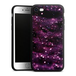 DeinDesign iPhone SE (2020) Handy Premium Silikon H&uuml;lle Handyh&uuml;lle schwarz Case Glitzer Muster Glitter Silikon Premium Case