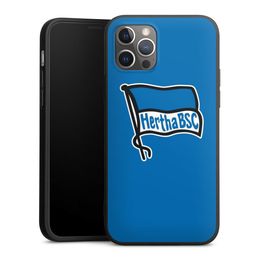 DeinDesign iPhone 12 Pro Handy Premium Silikon H&uuml;lle Handyh&uuml;lle schwarz Case Hertha Bsc Official Licensed Product Flag Silikon Premium Case