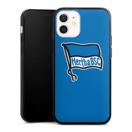 DeinDesign iPhone 12 mini Handy Slim Case extra d&uuml;nn Silikon Handyh&uuml;lle schwarz H&uuml;lle Hertha Bsc Official Licensed Product Flag Silikon Slim Case