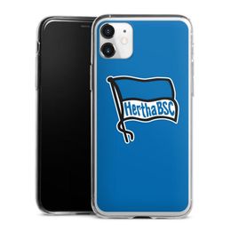 DeinDesign iPhone 11 Handy Slim Case Silikon Handyh&uuml;lle transparent H&uuml;lle extra d&uuml;nn Hertha Bsc Official Licensed Product Flag Silikon Slim Case