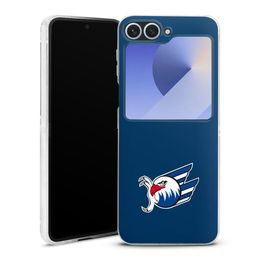 DeinDesign Galaxy Z Flip 6 Handy Hard Case Schutzh&uuml;lle transparent Smartphone Handy H&uuml;lle Ice Hockey Adler Mannheim Logo Hard Case
