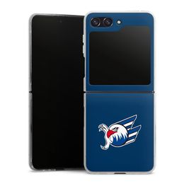 DeinDesign Galaxy Z Flip 5 Handy Hard Case Schutzh&uuml;lle transparent Smartphone Handy H&uuml;lle Ice Hockey Adler Mannheim Logo Hard Case
