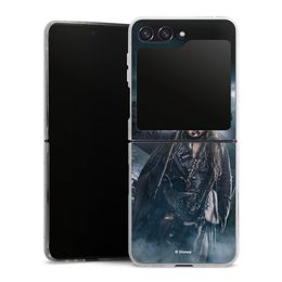 DeinDesign Galaxy Z Flip 5 Handy Hard Case Schutzh&uuml;lle transparent Smartphone Handy H&uuml;lle Captain Jack Sparrow Official Licensed Product Fluch Der Karibik Hard 