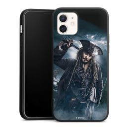 DeinDesign iPhone 12 Handy Premium Silikon H&uuml;lle Handyh&uuml;lle schwarz Case Fluch Der Karibik Captain Jack Sparrow Official Licensed Product Silikon Premium Case