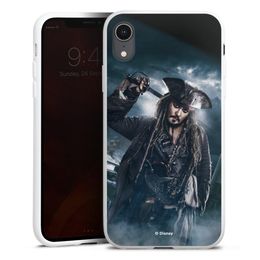 DeinDesign iPhone Xr Handy Silikon H&uuml;lle Case wei&szlig; Handyh&uuml;lle Fluch Der Karibik Captain Jack Sparrow Official Licensed Product Silikon Case