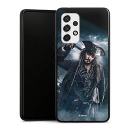 DeinDesign Galaxy A53 5G Handy Silikon H&uuml;lle Case schwarz Handyh&uuml;lle Captain Jack Sparrow Fluch Der Karibik Official Licensed Product