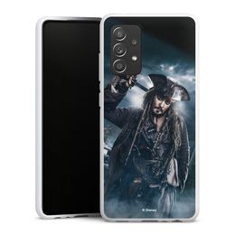 DeinDesign Galaxy A52s 5G Handy Silikon H&uuml;lle Case wei&szlig; Handyh&uuml;lle Fluch Der Karibik Captain Jack Sparrow Official Licensed Product Silikon Case