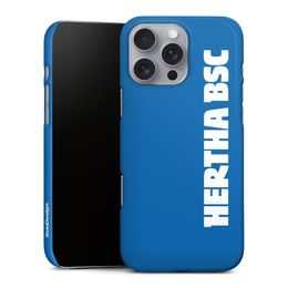 DeinDesign iPhone 16 Pro Max Handy Premium Case Smartphone Handyh&uuml;lle Schutzh&uuml;lle gl&auml;nzend Blue Hertha Bsc Soccer Premium Case