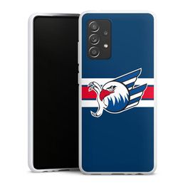 DeinDesign Galaxy A52s 5G Handy Silikon H&uuml;lle Case wei&szlig; Handyh&uuml;lle Ice Hockey Adler Mannheim Logo Silikon Case