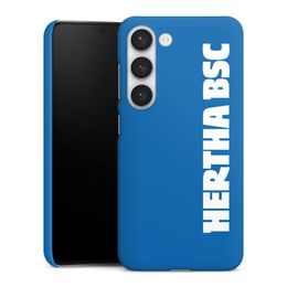 DeinDesign Galaxy S23 Handy Premium Case Smartphone Handyh&uuml;lle Schutzh&uuml;lle matt Blue Hertha Bsc Soccer Premium Case