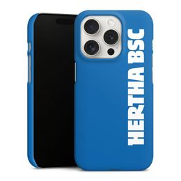 DeinDesign iPhone 15 Pro Handy Premium Case Smartphone Handyh&uuml;lle Schutzh&uuml;lle matt Blue Hertha Bsc Soccer Premium Case