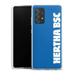 DeinDesign Galaxy A52s 5G Handy Silikon H&uuml;lle Case wei&szlig; Handyh&uuml;lle Blue Hertha Bsc Soccer Silikon Case
