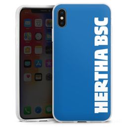 DeinDesign iPhone Xs Max Handy Silikon H&uuml;lle Case transparent Handyh&uuml;lle Blue Hertha Bsc Soccer Silikon Case