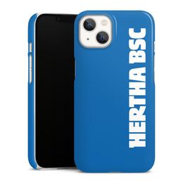 DeinDesign iPhone 13 Handy Premium Case Smartphone Handyh&uuml;lle Schutzh&uuml;lle gl&auml;nzend Blue Hertha Bsc Soccer Premium Case