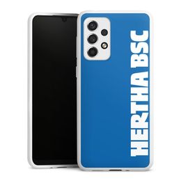 DeinDesign Galaxy A33 5G Handy Silikon H&uuml;lle Case wei&szlig; Handyh&uuml;lle Soccer Hertha Bsc Blue Silikon Case