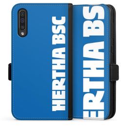 DeinDesign Galaxy A50 Handy Klapph&uuml;lle Handyh&uuml;lle aus Kunst Leder schwarz Flip Case Blue Hertha Bsc Soccer Sideflip mit Lasche