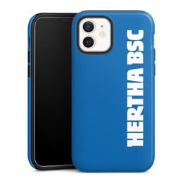 DeinDesign iPhone 12 mini Handy Panzer Handyh&uuml;lle robuste Outdoor H&uuml;lle Schutzh&uuml;lle gl&auml;nzend Blue Hertha Bsc Soccer Tough Case