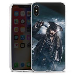 DeinDesign iPhone Xs Max Handy Silikon H&uuml;lle Case transparent Handyh&uuml;lle Fluch Der Karibik Captain Jack Sparrow Official Licensed Product Silikon Case