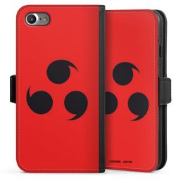 DeinDesign iPhone SE (2020) Handy Klapph&uuml;lle Handyh&uuml;lle aus Kunst Leder schwarz Flip Case Official Licensed Product Sharingan Naruto Shippuden Sideflip mit 