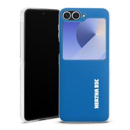DeinDesign Galaxy Z Flip 6 Handy Hard Case Schutzh&uuml;lle transparent Smartphone Handy H&uuml;lle Soccer Hertha Bsc Blue Hard Case