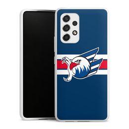 DeinDesign Galaxy A53 5G Handy Silikon H&uuml;lle Case wei&szlig; Handyh&uuml;lle Adler Mannheim Ice Hockey Logo Silikon Case