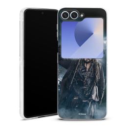 DeinDesign Galaxy Z Flip 6 Handy Hard Case Schutzh&uuml;lle transparent Smartphone Handy H&uuml;lle Captain Jack Sparrow Official Licensed Product Fluch Der Karibik Hard 