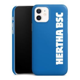 DeinDesign iPhone 12 Handy Premium Case Smartphone Handyh&uuml;lle Schutzh&uuml;lle matt Blue Hertha Bsc Soccer Premium Case