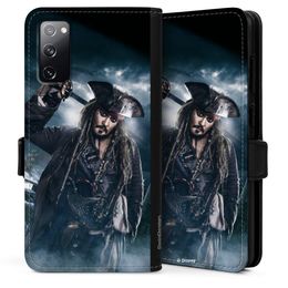 DeinDesign Galaxy S20 Handy Klapph&uuml;lle Handyh&uuml;lle aus Kunst Leder schwarz Flip Case Fluch Der Karibik Captain Jack Sparrow Official Licensed Product Sideflip mit