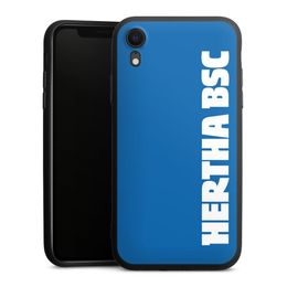 DeinDesign iPhone Xr Handy Premium Silikon H&uuml;lle Handyh&uuml;lle schwarz Case Blue Hertha Bsc Soccer Silikon Premium Case