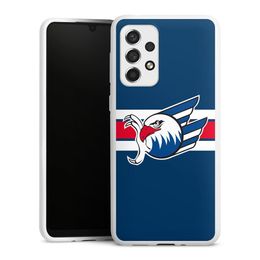 DeinDesign Galaxy A33 5G Handy Silikon H&uuml;lle Case wei&szlig; Handyh&uuml;lle Ice Hockey Adler Mannheim Logo Silikon Case