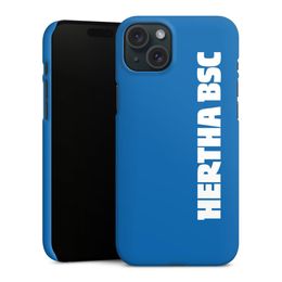 DeinDesign iPhone 15 Plus Handy Premium Case Smartphone Handyh&uuml;lle Schutzh&uuml;lle matt Blue Hertha Bsc Soccer Premium Case