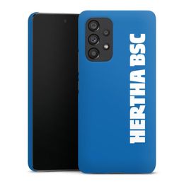 DeinDesign Galaxy A53 5G Handy Premium Case Smartphone Handyh&uuml;lle Schutzh&uuml;lle gl&auml;nzend Soccer Hertha Bsc Blue Premium Case
