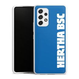 DeinDesign Galaxy A53 5G Handy Silikon H&uuml;lle Case wei&szlig; Handyh&uuml;lle Hertha Bsc Blue Soccer Silikon Case