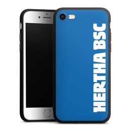 DeinDesign iPhone SE (2020) Handy Premium Silikon H&uuml;lle Handyh&uuml;lle schwarz Case Soccer Hertha Bsc Blue Silikon Premium Case