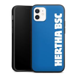 DeinDesign iPhone 12 mini Handy Premium Silikon H&uuml;lle Handyh&uuml;lle schwarz Case Blue Hertha Bsc Soccer Silikon Premium Case