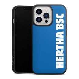DeinDesign iPhone 13 Pro Handy Premium Silikon H&uuml;lle Handyh&uuml;lle schwarz Case Blue Hertha Bsc Soccer Silikon Premium Case
