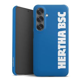 DeinDesign Galaxy S25 Handy Premium Case Smartphone Handyh&uuml;lle Schutzh&uuml;lle gl&auml;nzend Blue Hertha Bsc Soccer Premium Case