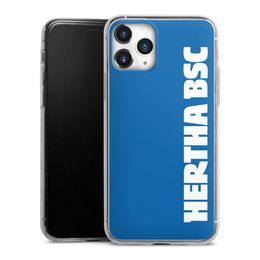 DeinDesign iPhone 11 Pro Handy Slim Case Silikon Handyh&uuml;lle transparent H&uuml;lle extra d&uuml;nn Hertha Bsc Blue Soccer Silikon Slim Case