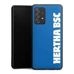 DeinDesign Galaxy A52s 5G Handy Premium Silikon H&uuml;lle Handyh&uuml;lle schwarz Case Blue Hertha Bsc Soccer Silikon Premium Case